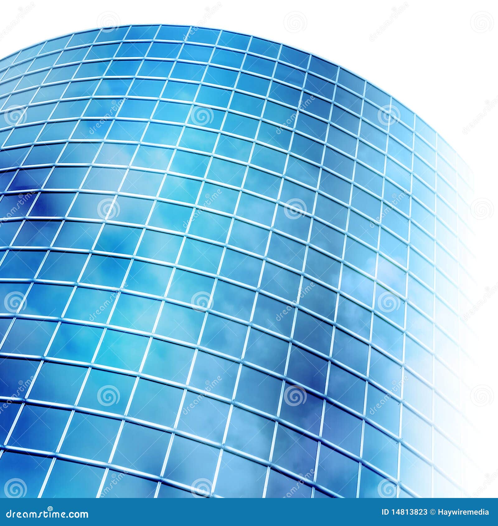 Bright Blue City Building Windows on White Stock Illustration ...