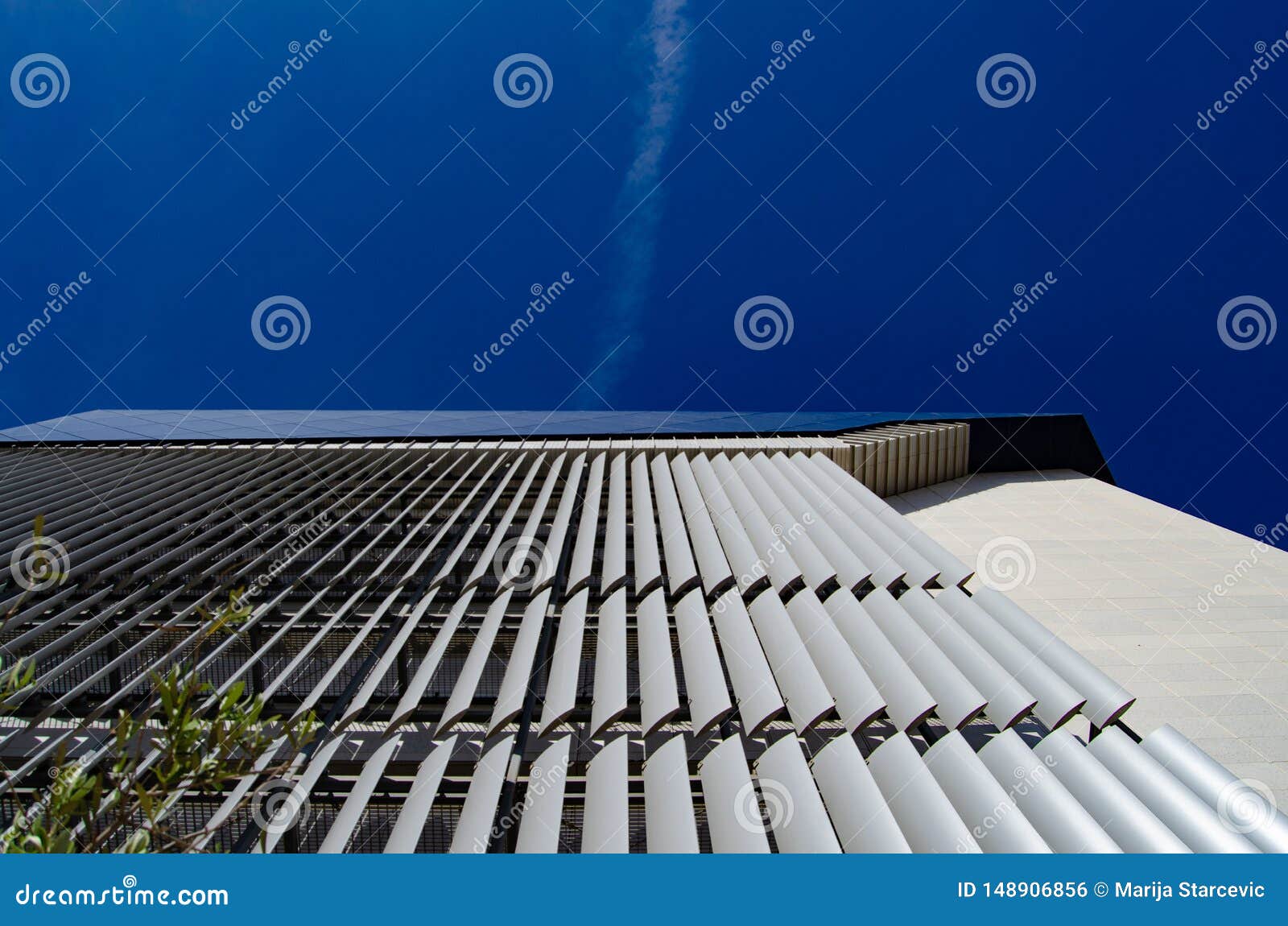 Bright Blue City Buildings with Clouds Stock Photo - Image of ...
