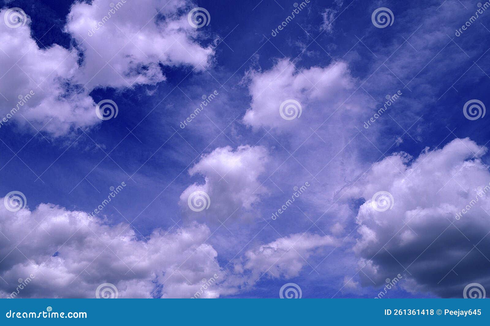 Bright Blue Cloudy Sky for Backgrounds Stock Photo - Image of puffy ...