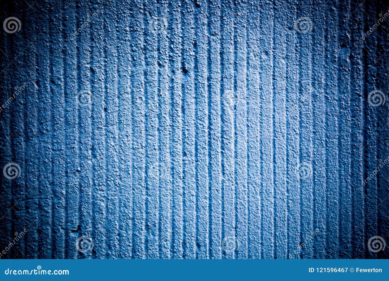 Bright Blue Color Cement Coarse Facade Wall with Grooves As an Empty ...