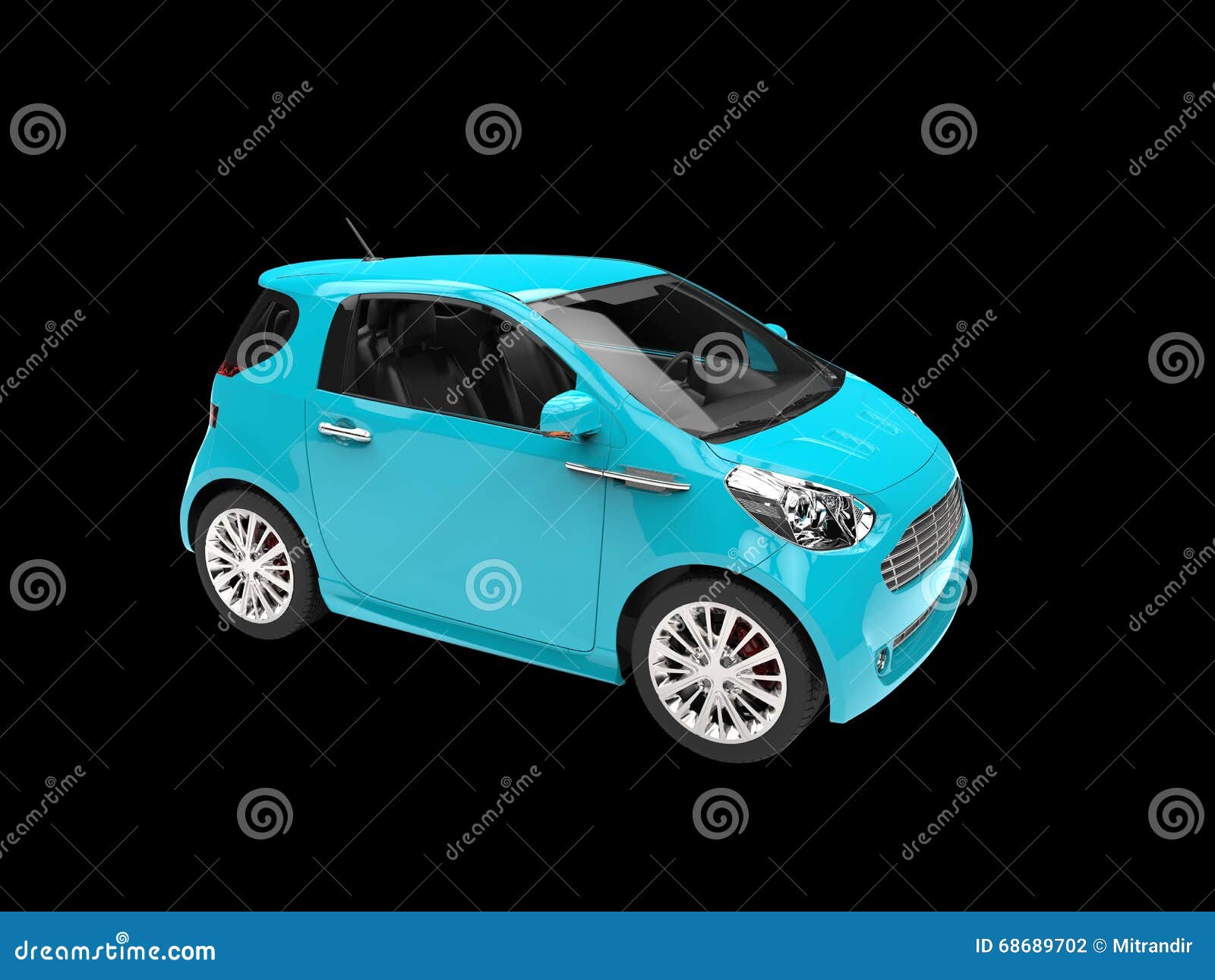 Bright Blue Compact Car stock photo. Image of drive, business - 68689702