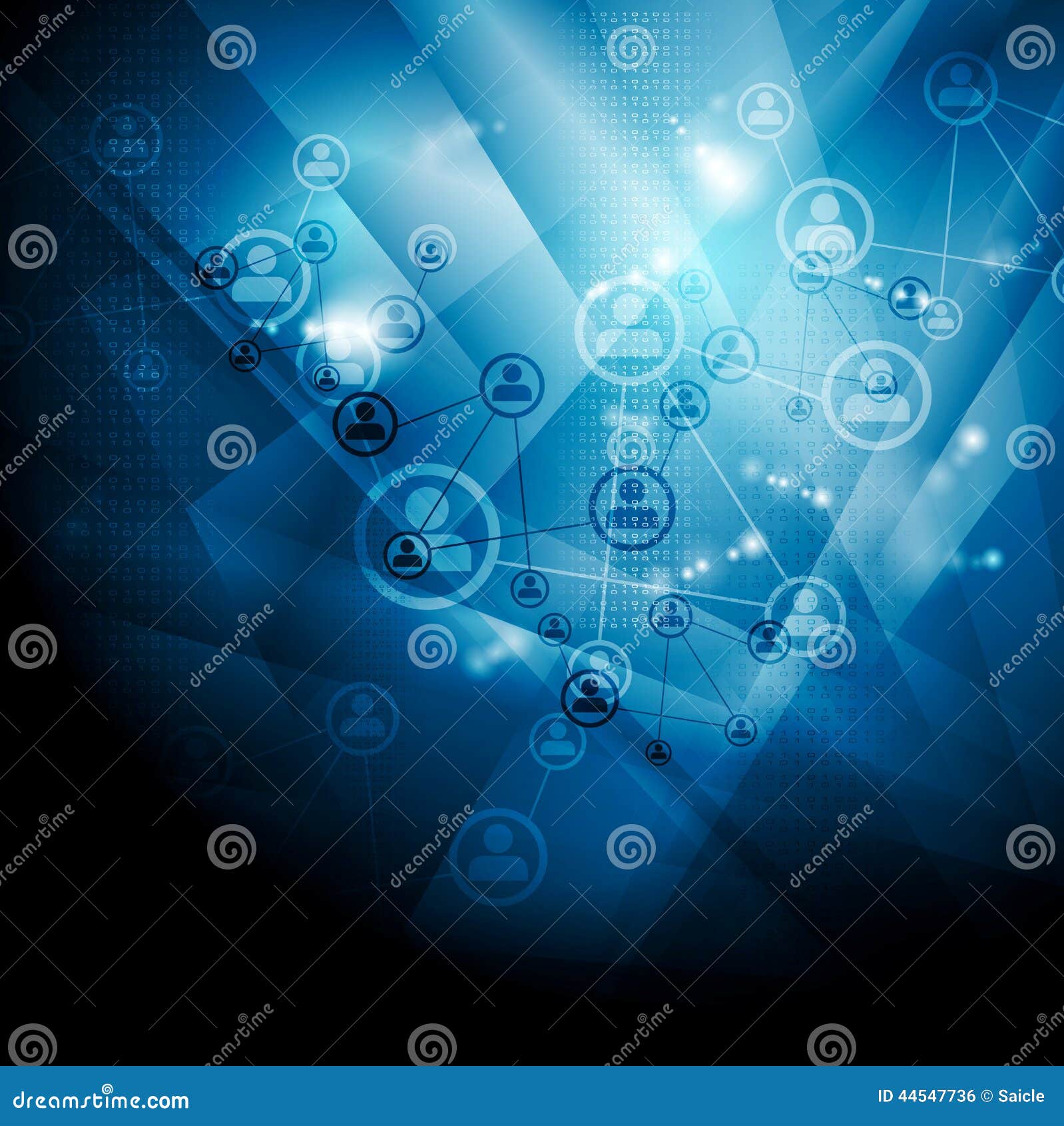 Bright Blue Connect Communication Background Stock Vector ...