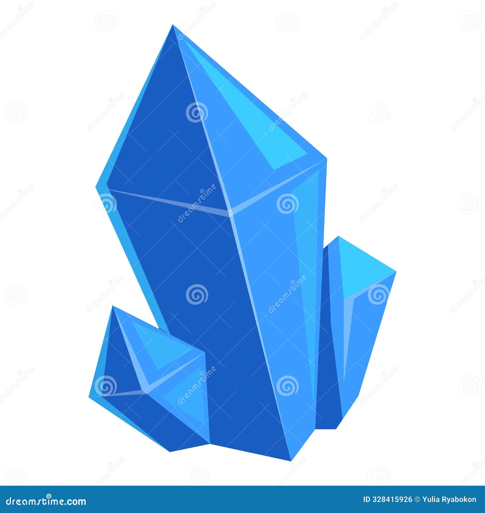 Bright Blue Crystal Cluster Shining with Inner Light Stock Illustration ...