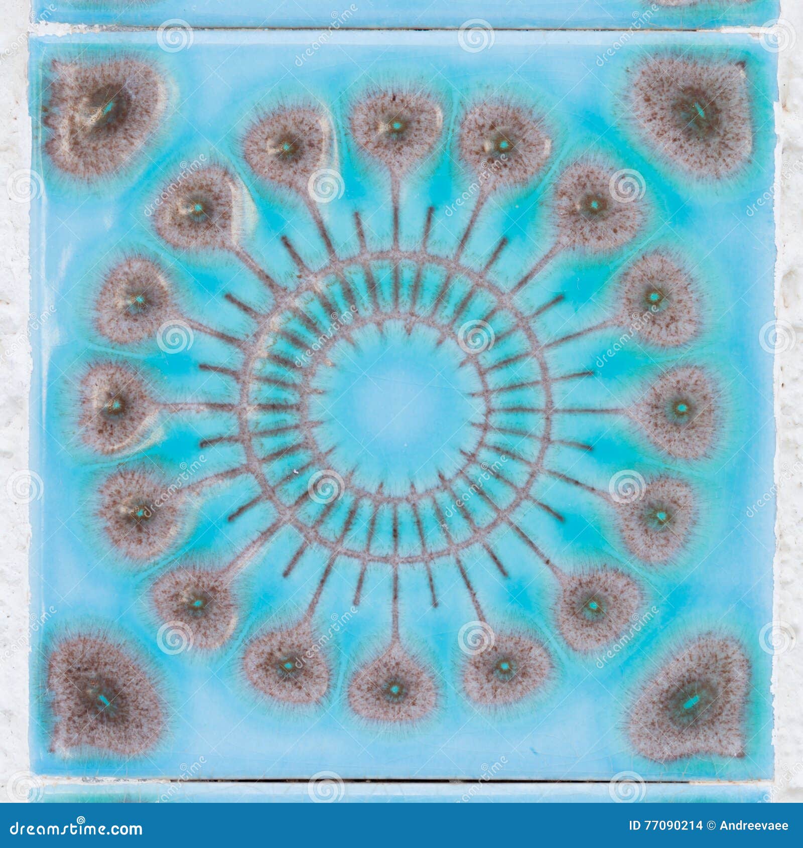 Bright Blue Decorative Tiles Stock Photo - Image of stitch, square ...