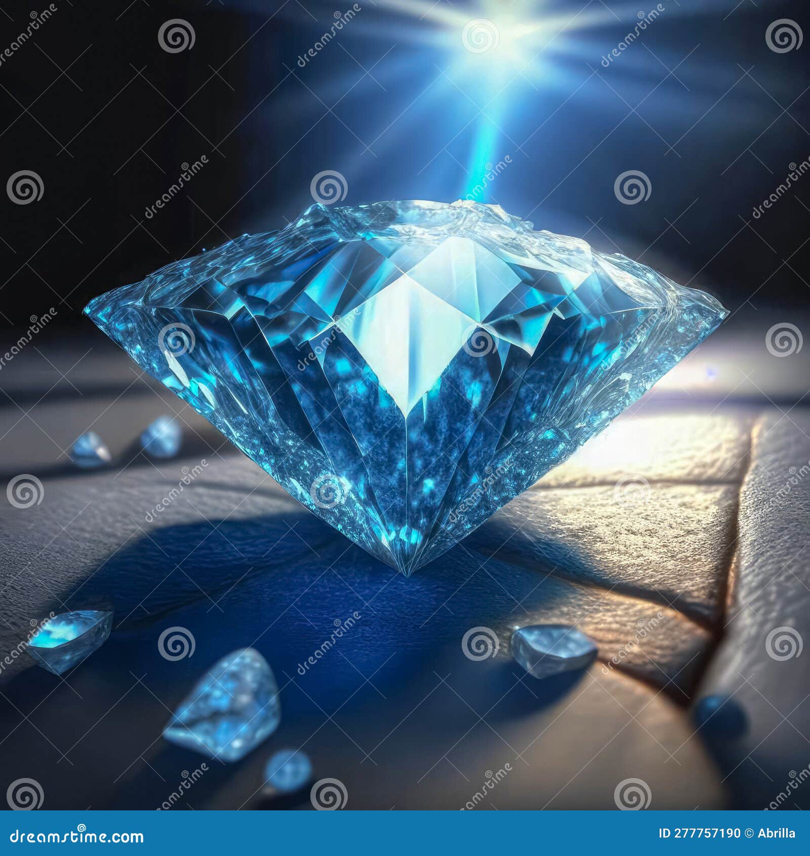 Bright Blue Diamond on a Dark Background. Generative AI Stock Photo ...