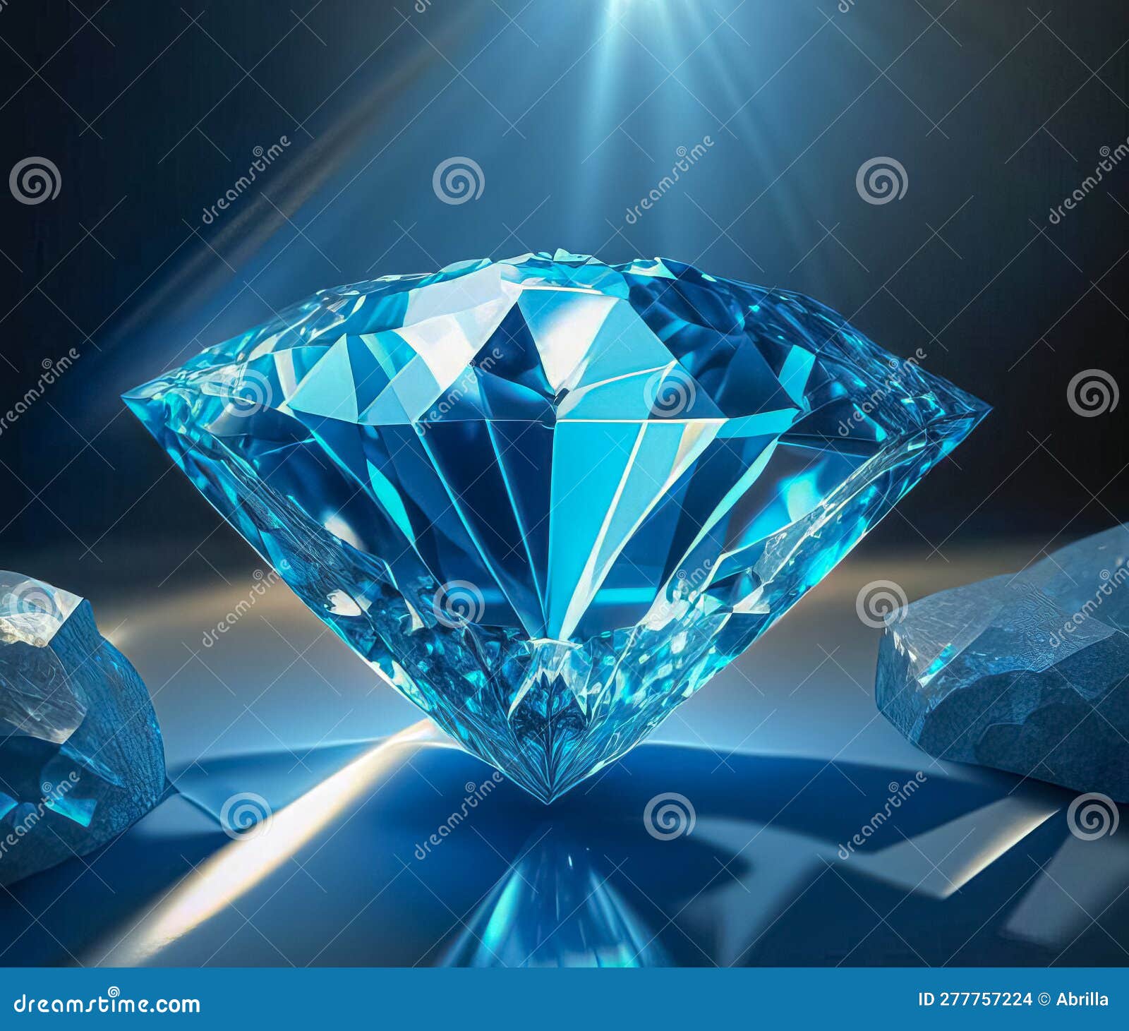 Bright Blue Diamond on a Dark Background. Generative AI Stock Photo ...