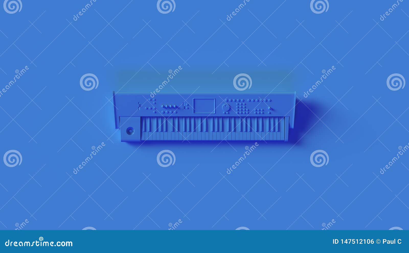 Bright Blue Electronic Keyboard Stock Illustration - Illustration of ...