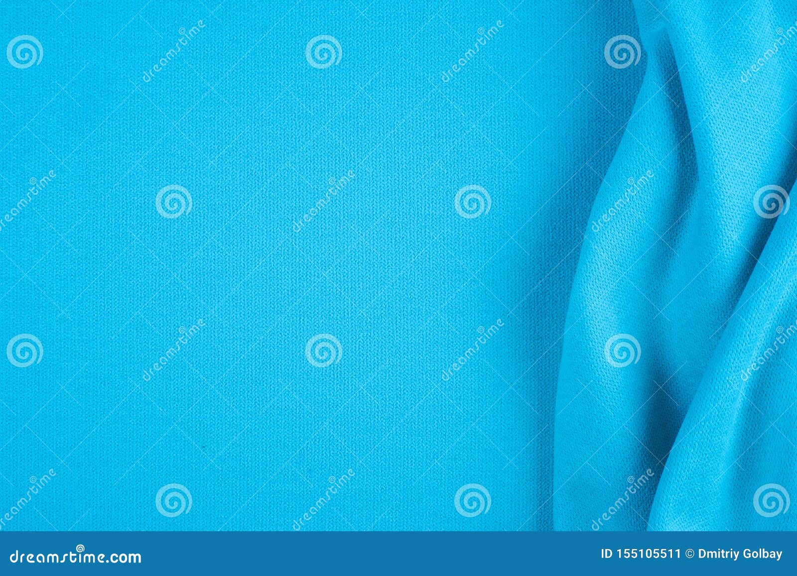 Bright Blue Fabric Texture with Folds. Stock Image - Image of clothing ...