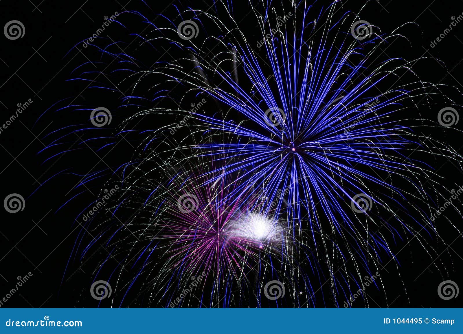 Bright Blue Fireworks stock image. Image of blue, fireworks - 1044495