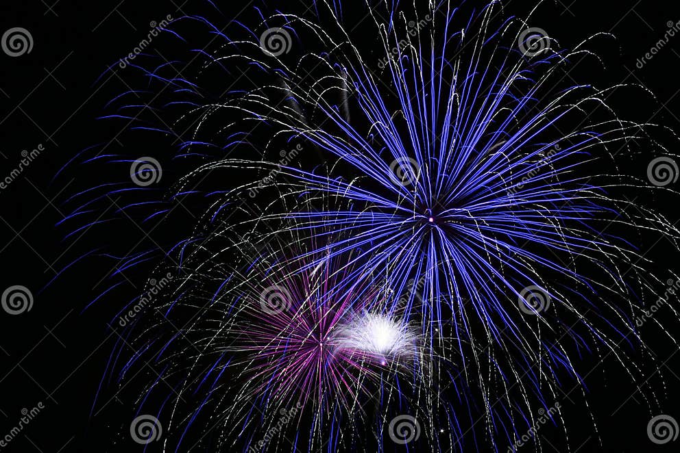Bright Blue Fireworks stock image. Image of blue, fireworks - 1044495