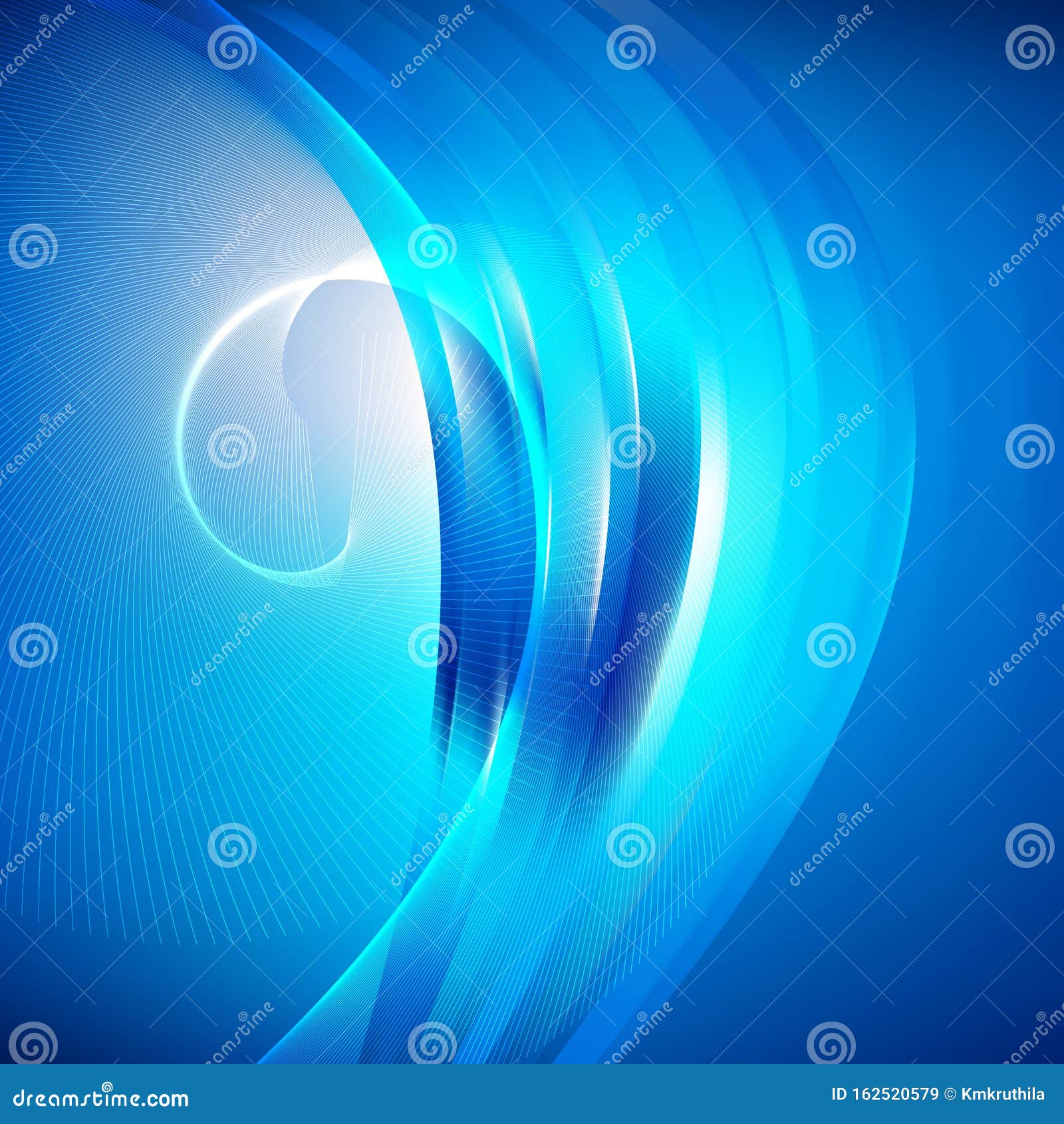 Bright Blue Flowing Curves Background Stock Vector - Illustration of ...