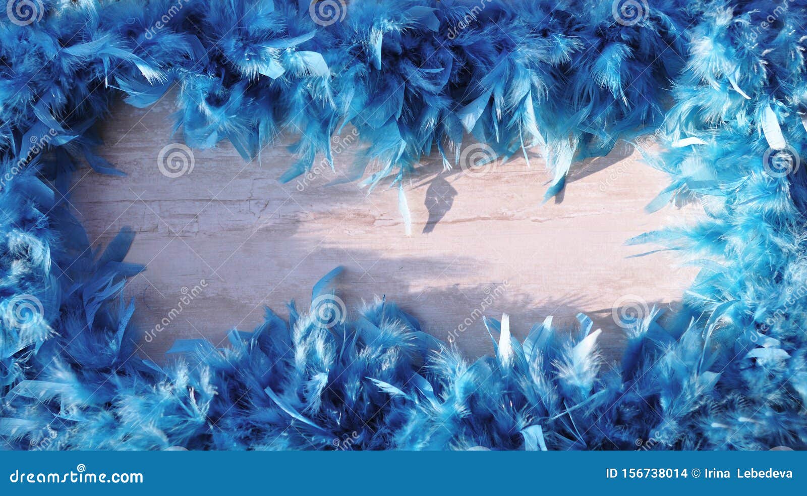 Bright Blue Fluffy Frame on a Light Background of Bird Feathers Stock ...