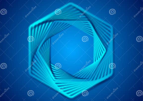 Bright Blue Geometric Smooth Hexagons Abstract Tech Background Stock ...
