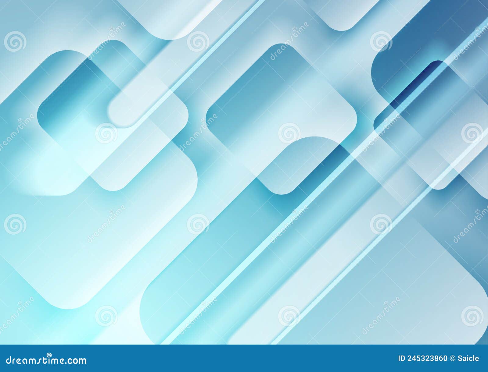 Bright Blue Geometric Tech Background with Glossy Squares Stock Vector ...