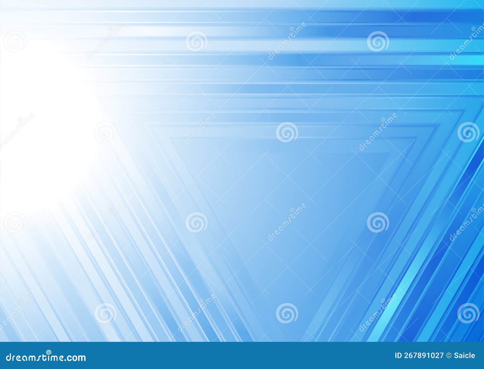 Bright Blue Geometric Tech Background with Glossy Triangles Stock ...