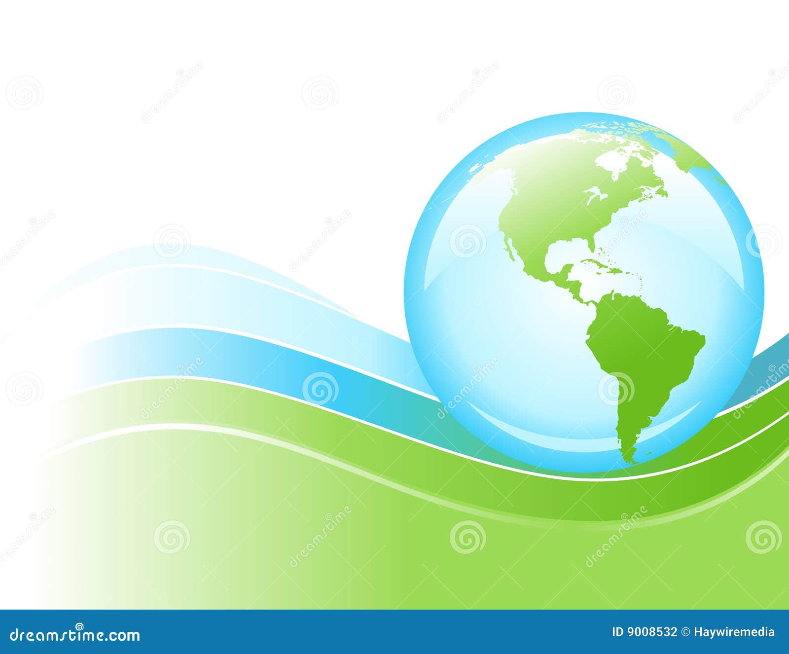 Bright Blue and Green Wave Globe of Earth Stock Vector - Illustration ...