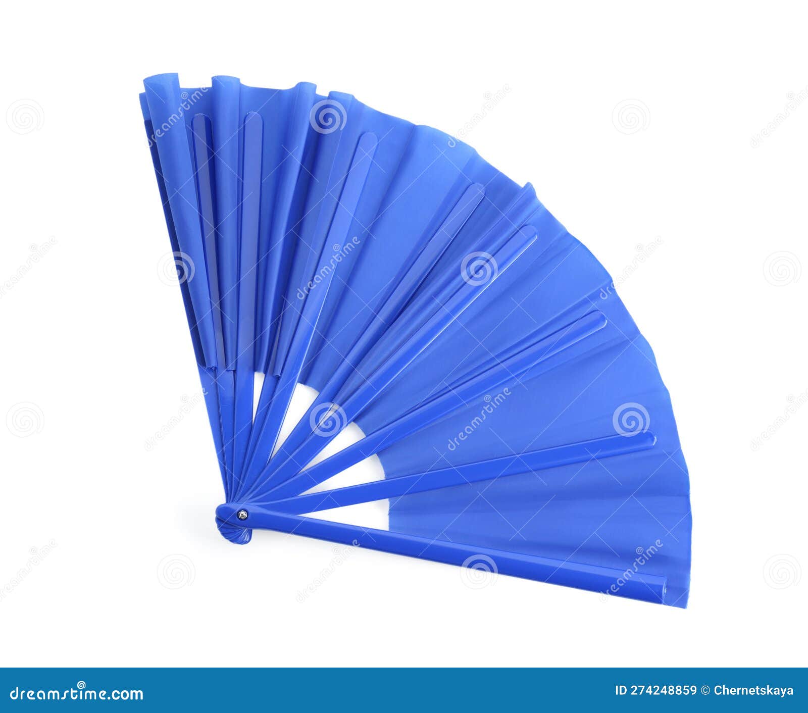 Bright Blue Hand Fan Isolated on White, Top View Stock Image - Image of ...