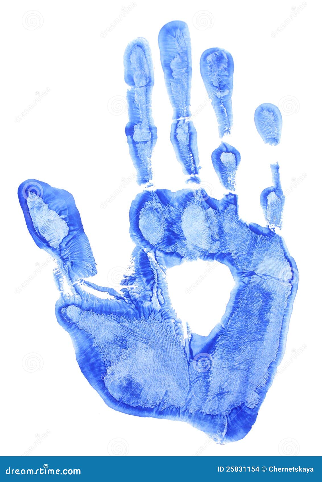 Bright blue handprint stock illustration. Illustration of paint - 25831154