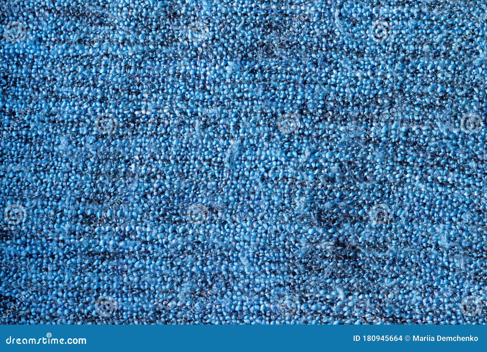 Bright Blue Knitted Fabric Texture. Rough Blanket Background Stock ...
