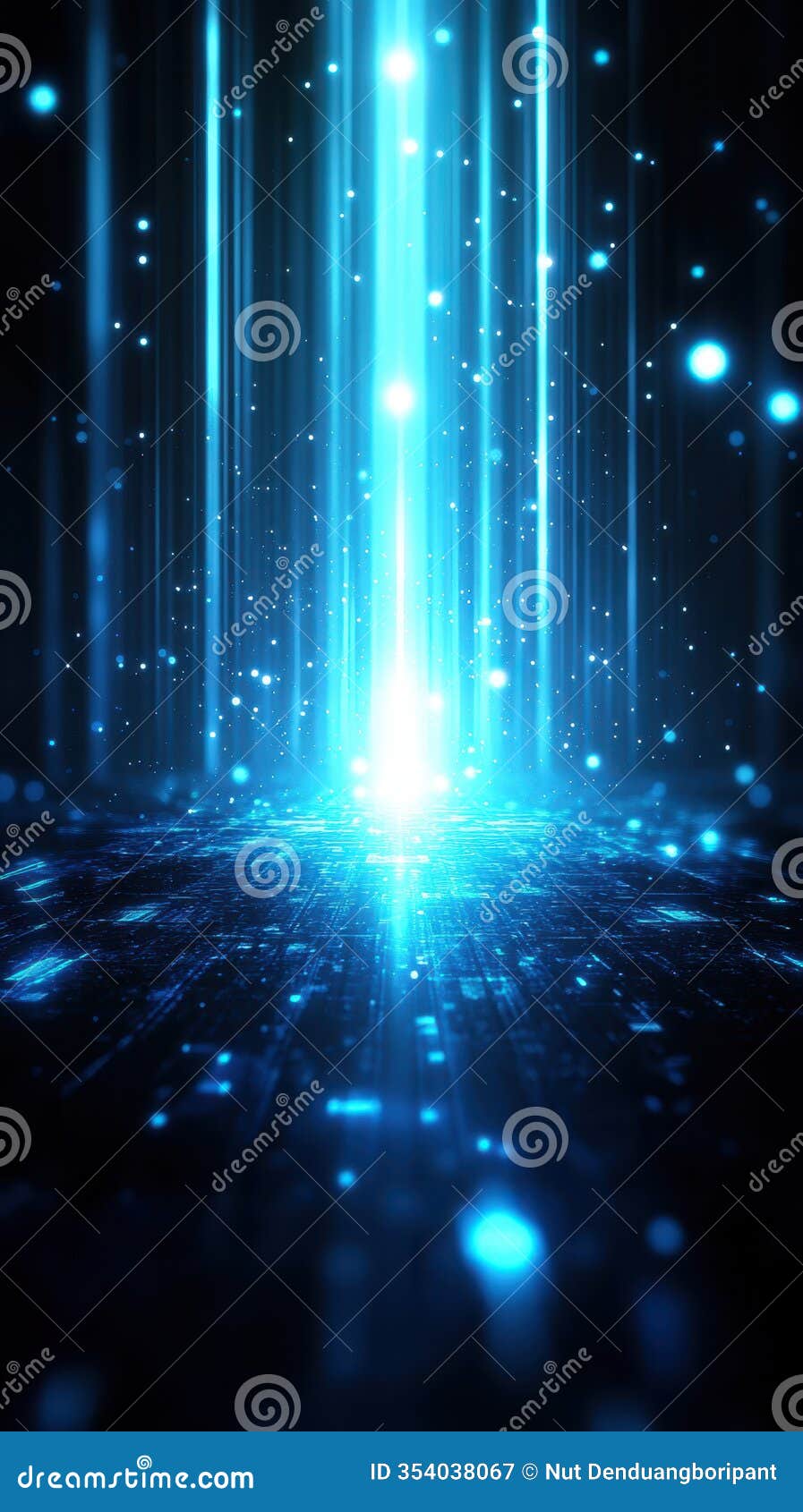 Bright Blue Light Beams Create Stunning Visual Effect Stock ...