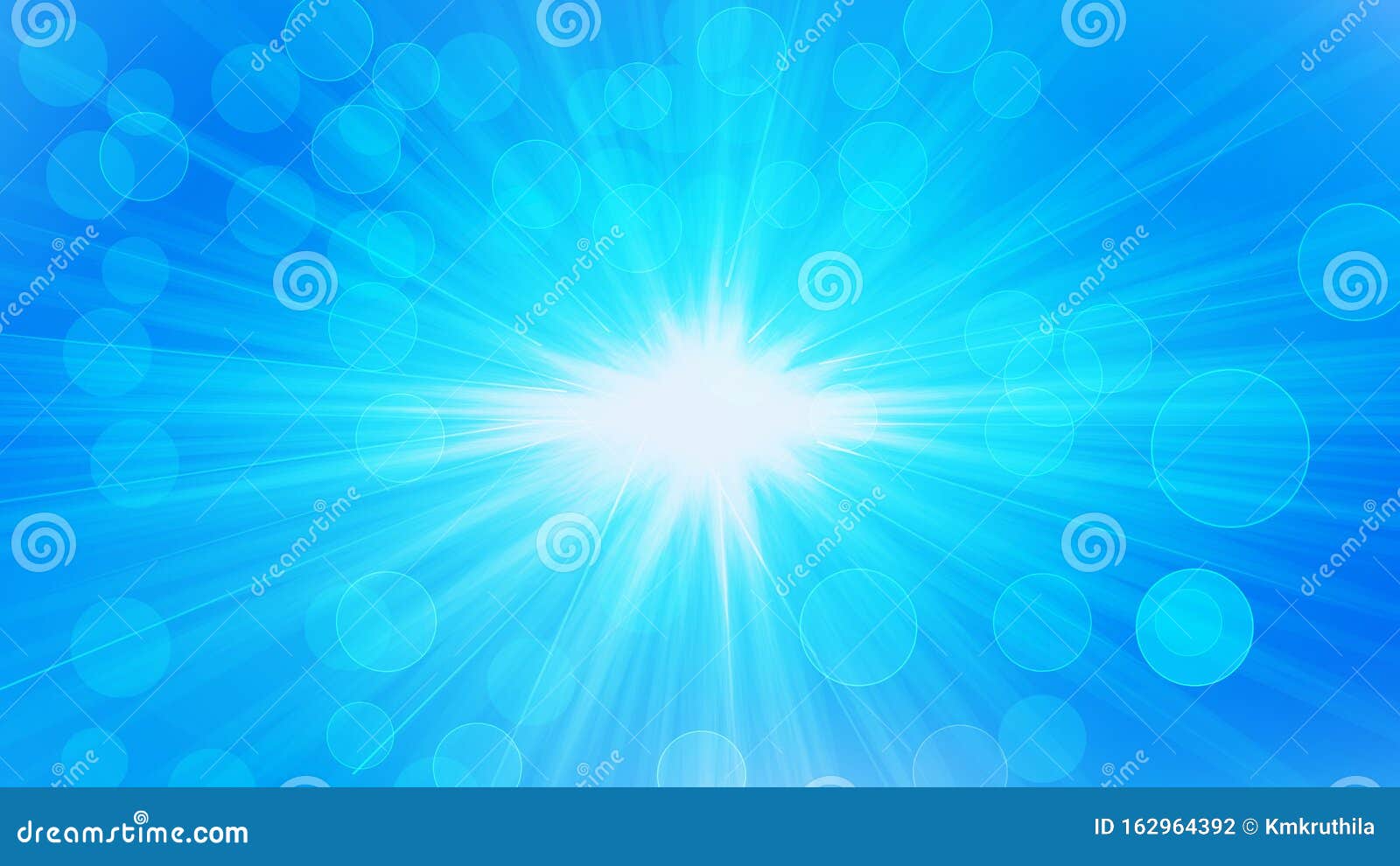 Bright Blue Light Rays Lights Bokeh Background Stock Vector ...