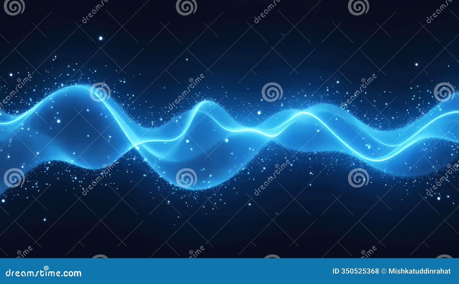 Bright Blue Light Wave Sweeping Across Pitch-Black Background Sparkles ...