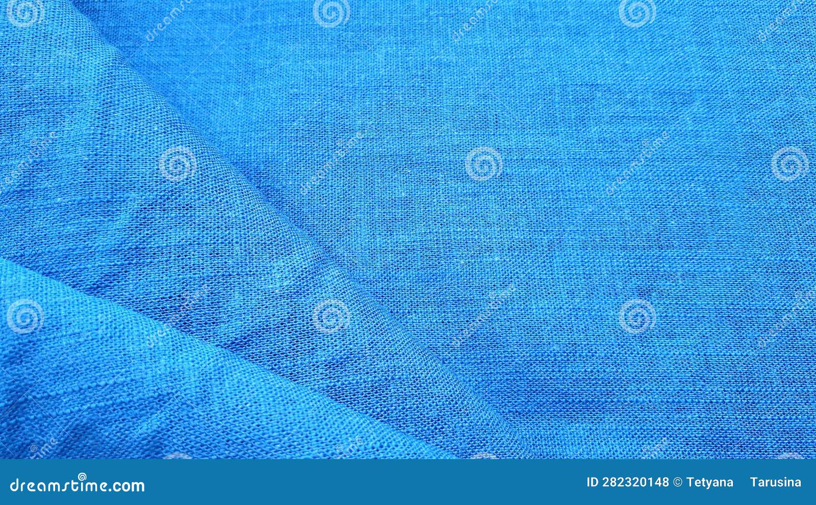 Bright Blue Linen Fabric with Plain Weave. Cotton, Linen. the Texture ...