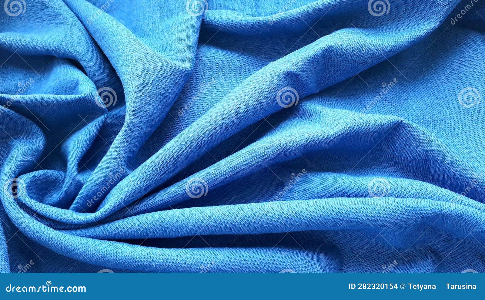Bright Blue Linen Fabric with Plain Weave. Cotton, Linen. the Texture ...