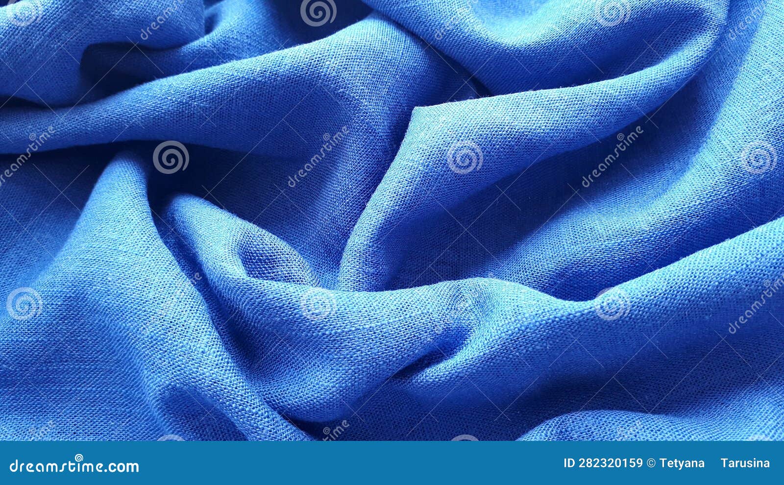 Bright Blue Linen Fabric with Plain Weave. Cotton, Linen. the Texture ...