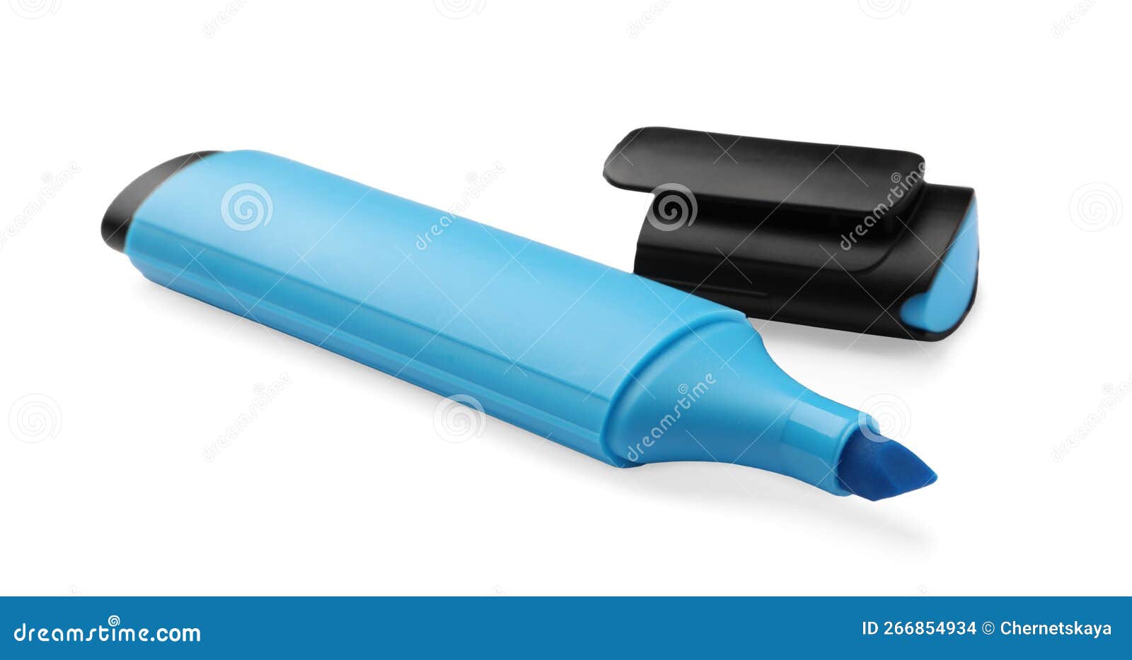 Bright Blue Marker Isolated on White. Office Stationery Stock Photo ...