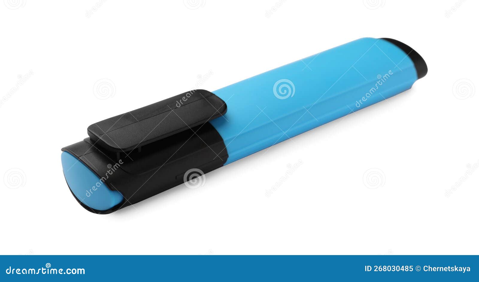 Bright Blue Marker Isolated on White. Office Stationery Stock Image ...