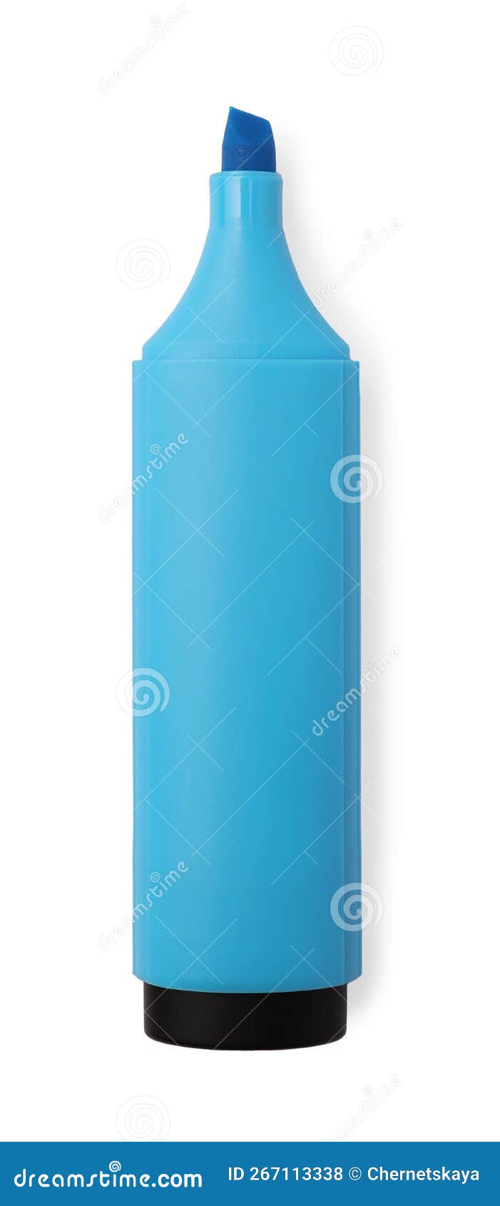 Bright Blue Marker Isolated on White, Top View Stock Photo - Image of ...