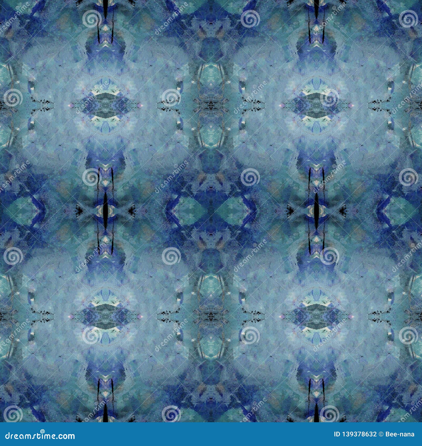 Bright Blue Mirrored Abstract Seamless Pattern Texture Stock ...