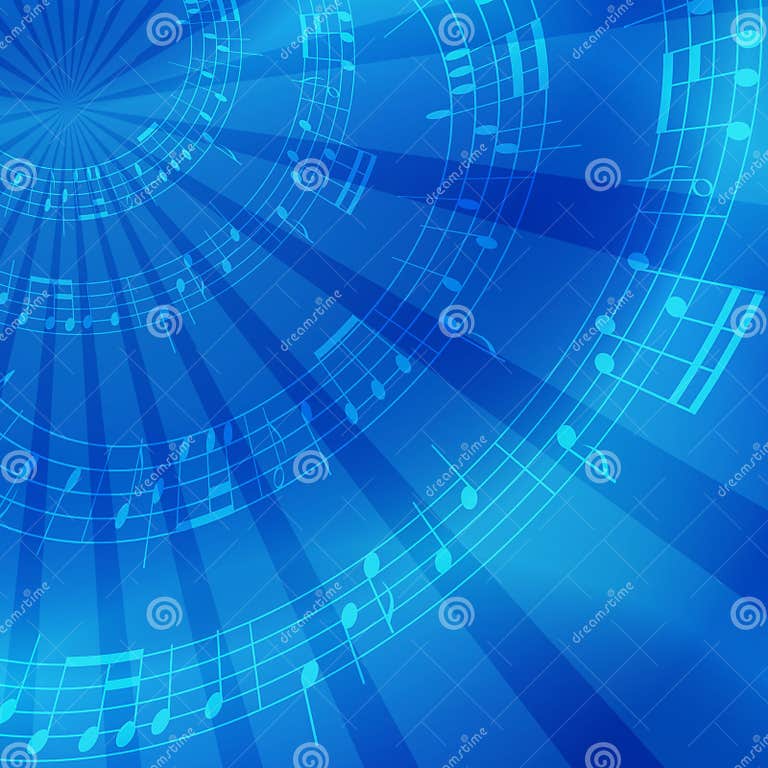 Bright Blue Music Background with Rays - Vector Stock Vector ...