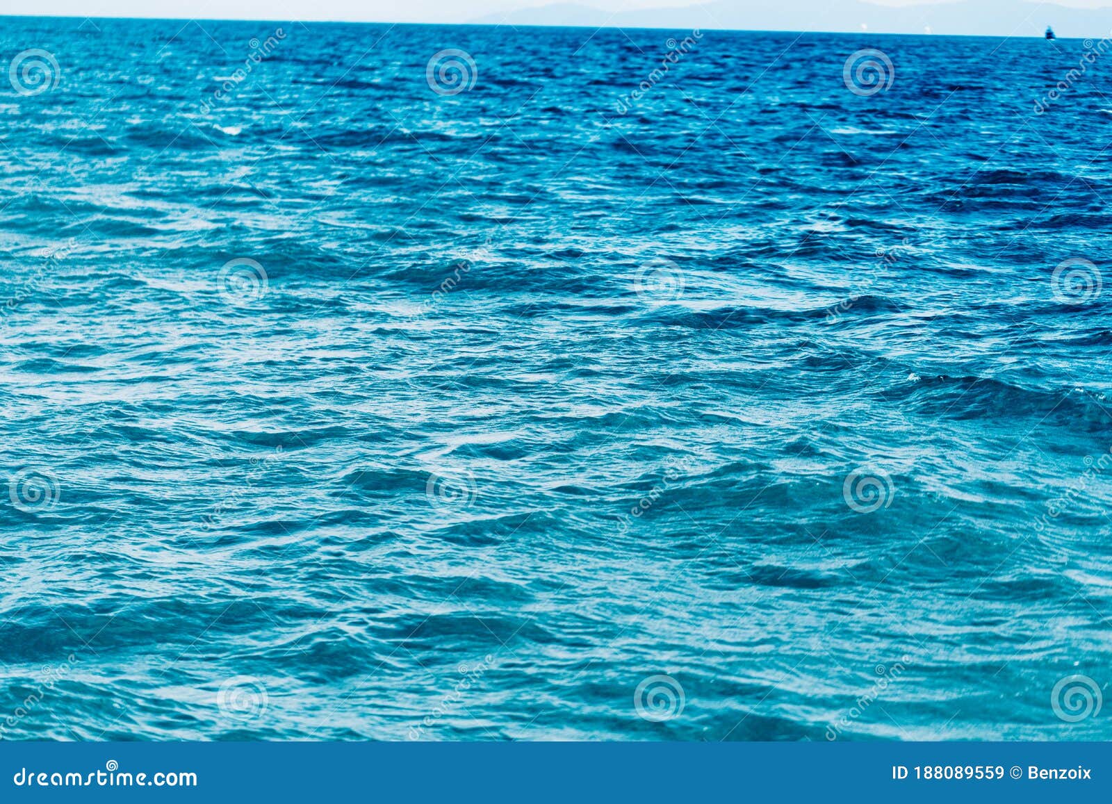 Bright Blue Ocean with Smooth Wave Background. Stock Image - Image of ...