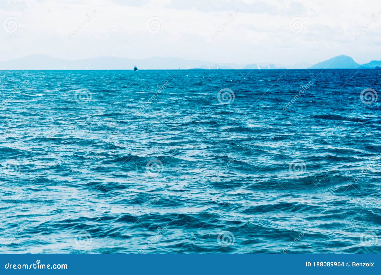 Bright Blue Ocean with Smooth Wave Background. Stock Photo - Image of ...