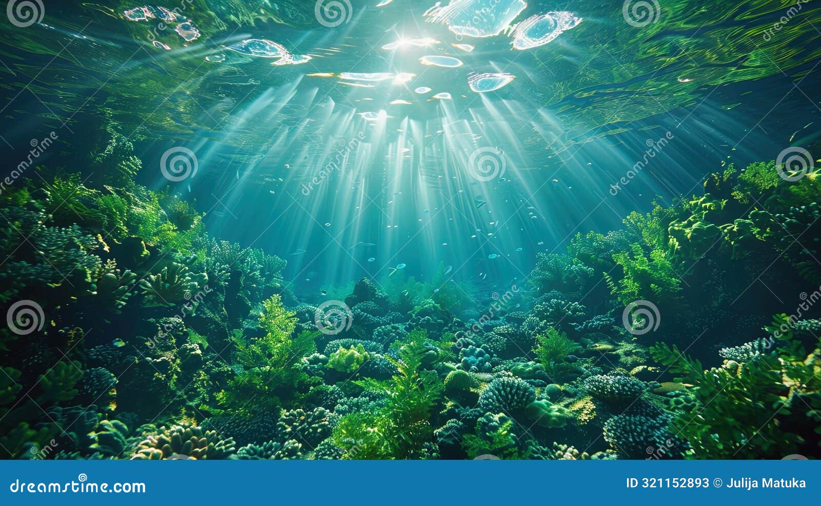 A Bright Blue Ocean with Sunlight Shining through the Water Stock Image ...