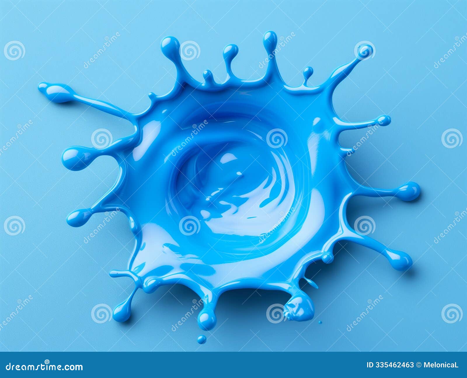 Bright Blue Paint Splash Top View Stock Illustration - Illustration of ...