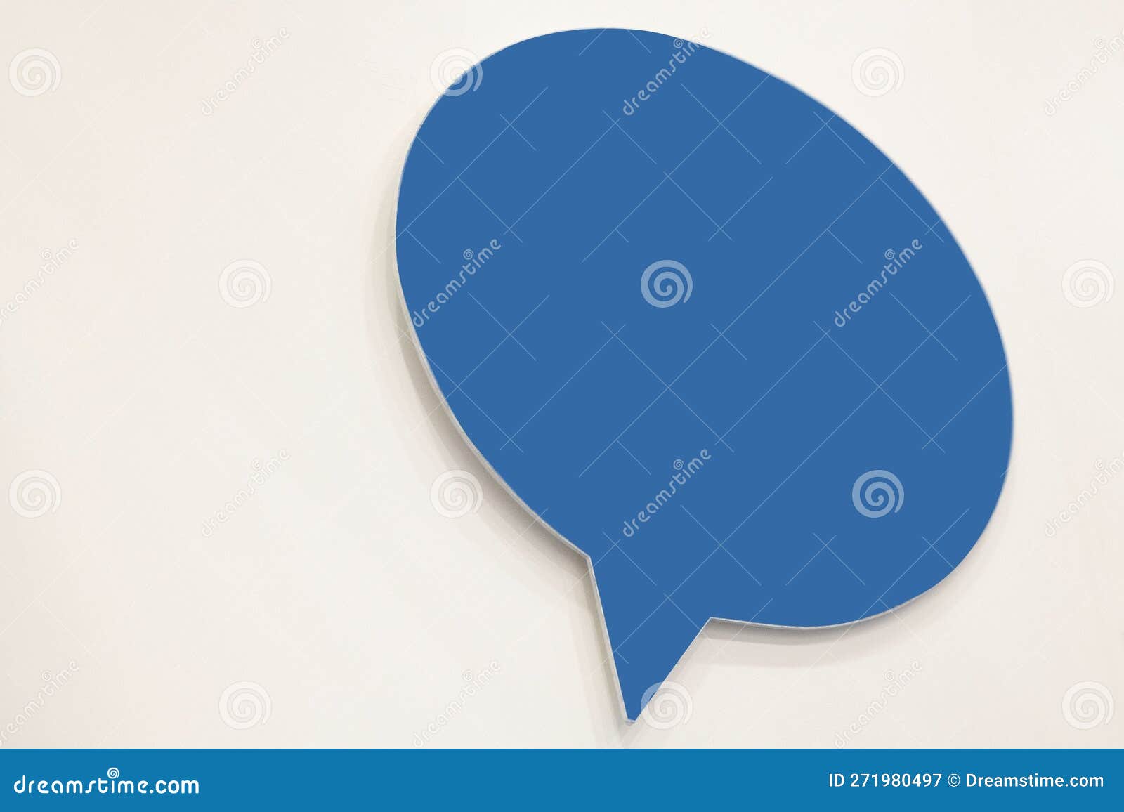 Bright Blue Paper Speech Bubble is on a White Background Stock Image ...
