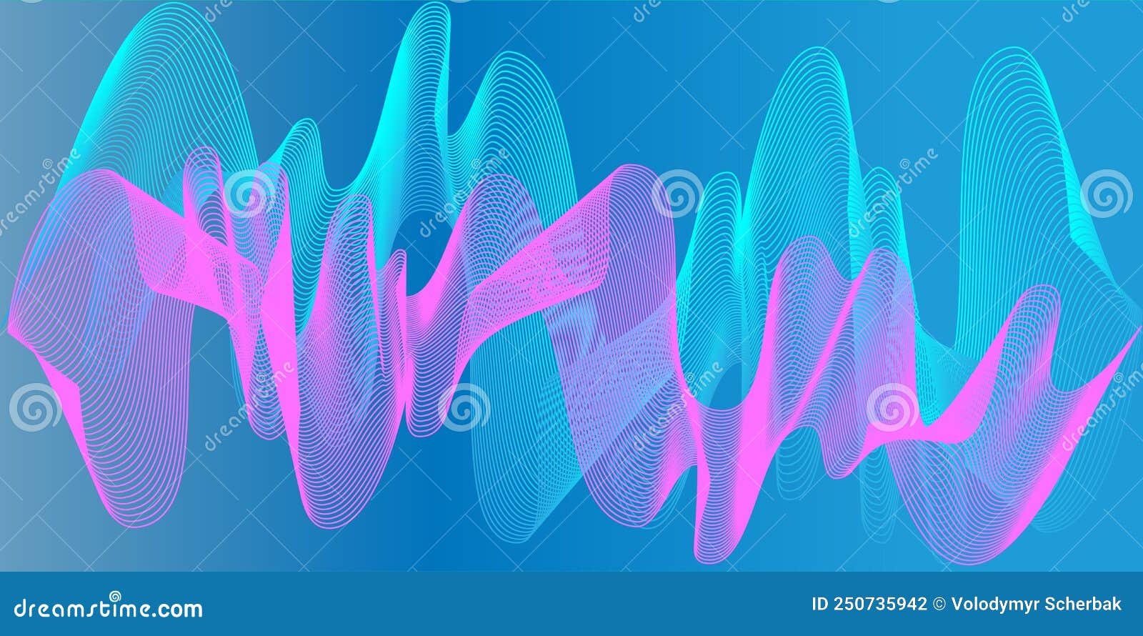 Bright Blue and Pink Border Abstract Background Wave Pattern Layout ...