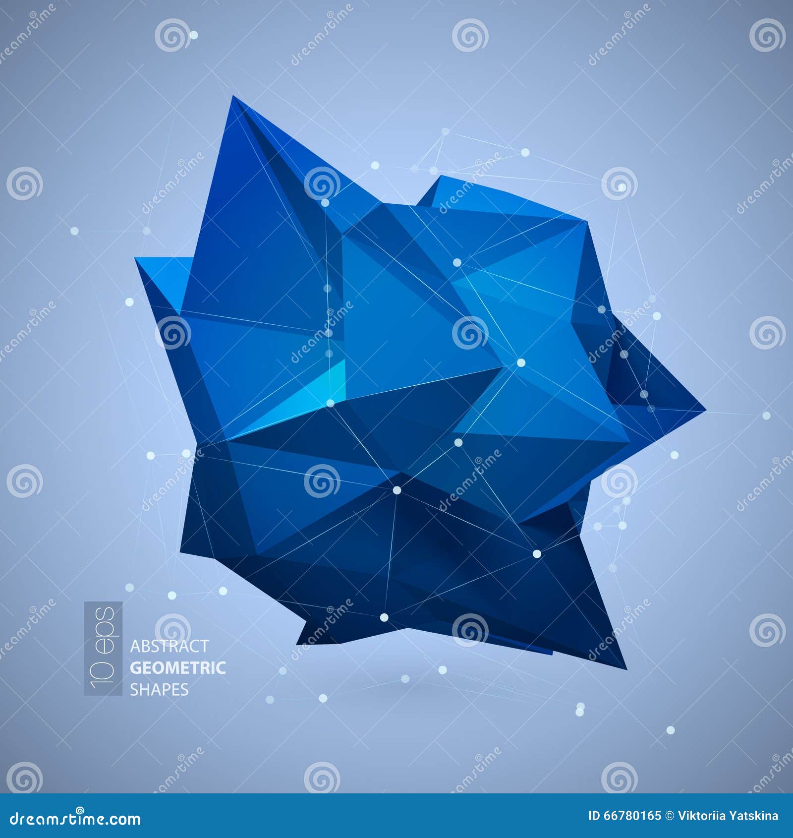Bright Blue Polygon Geometry Shape. Vector Illustration Stock Vector ...