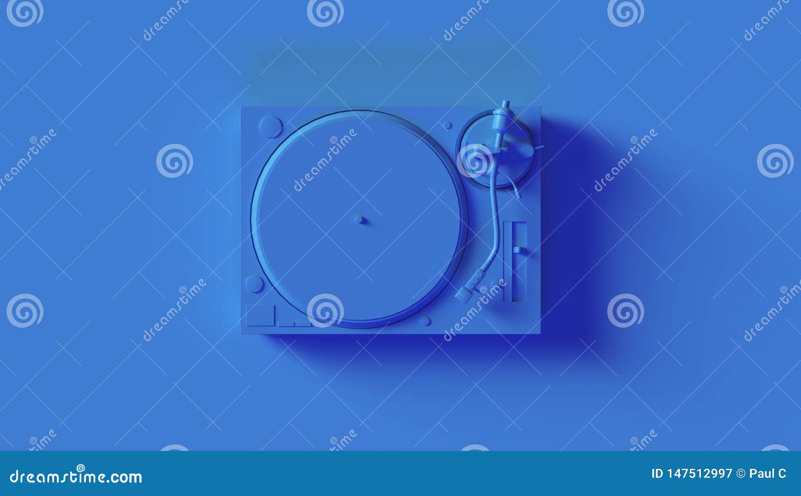 Bright Blue Record Player Turntable Stock Illustration - Illustration ...