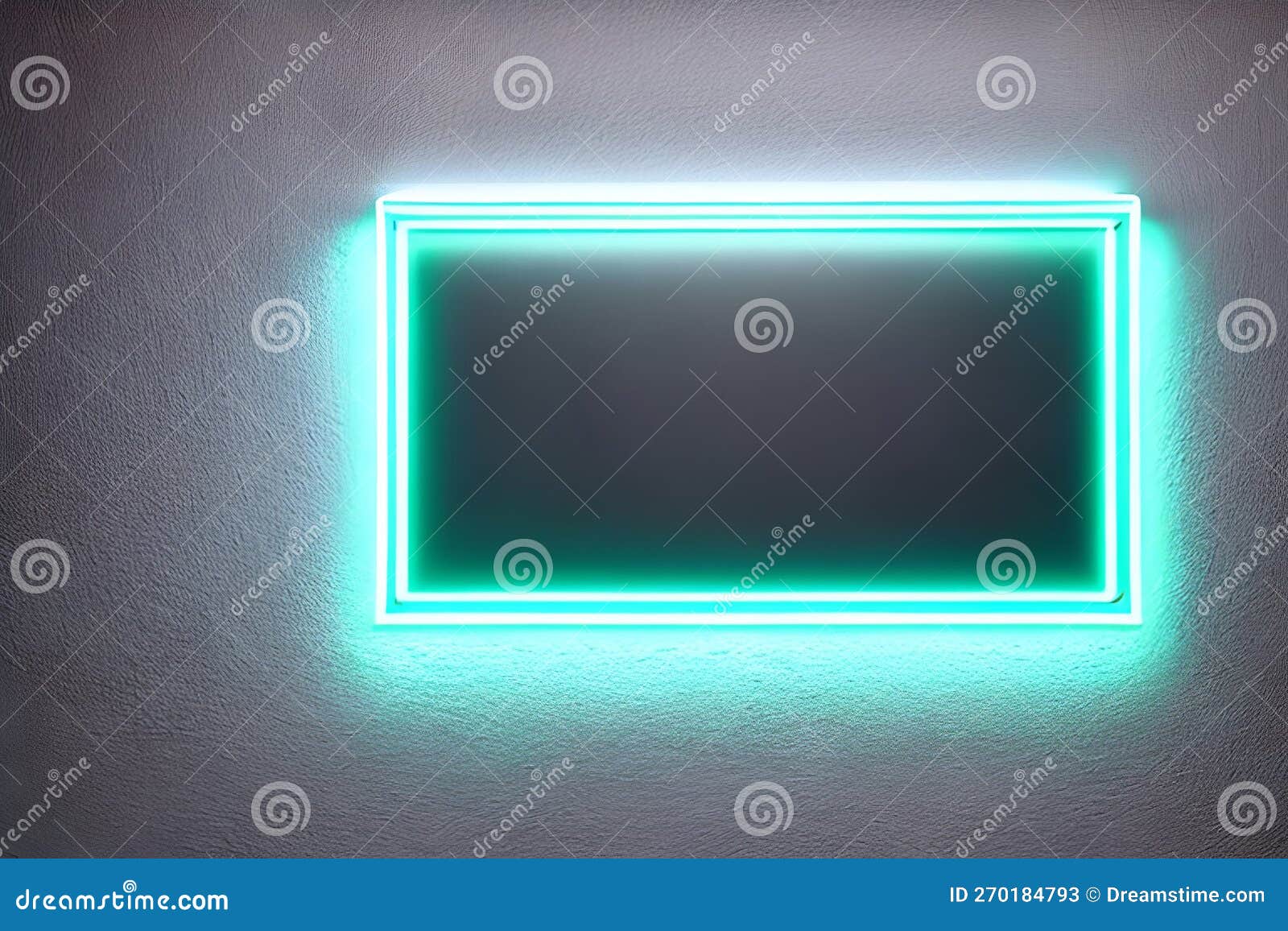 Bright Blue Rectangle Neon at the Wall Backdrop and Background Stock ...