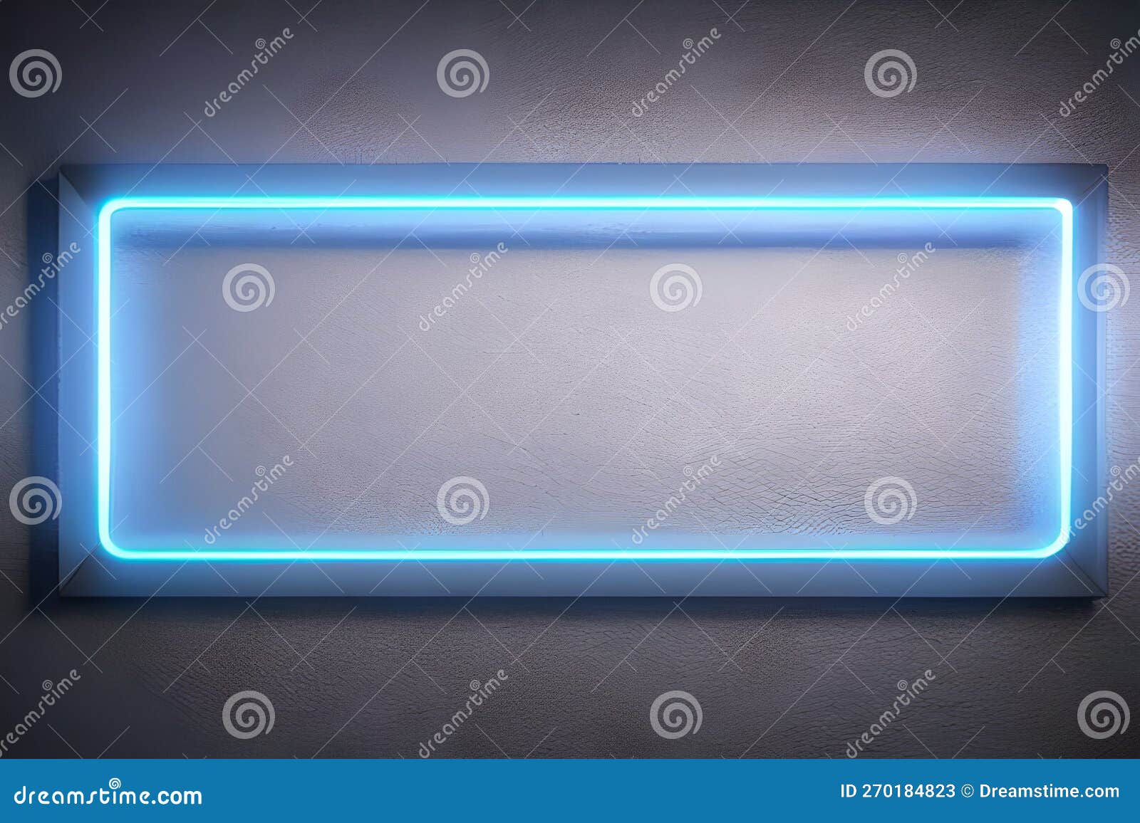 Bright Blue Rectangle Neon at the Wall Backdrop and Background Stock ...