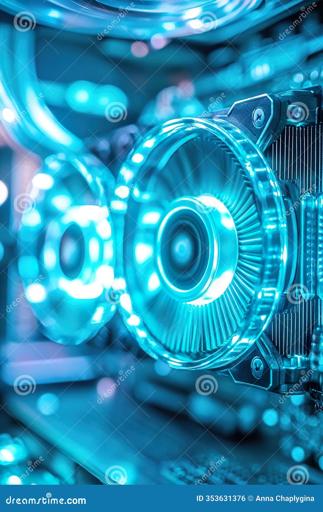 Bright Blue RGB Lights Highlight Powerful Gaming PC Setup Designed for ...