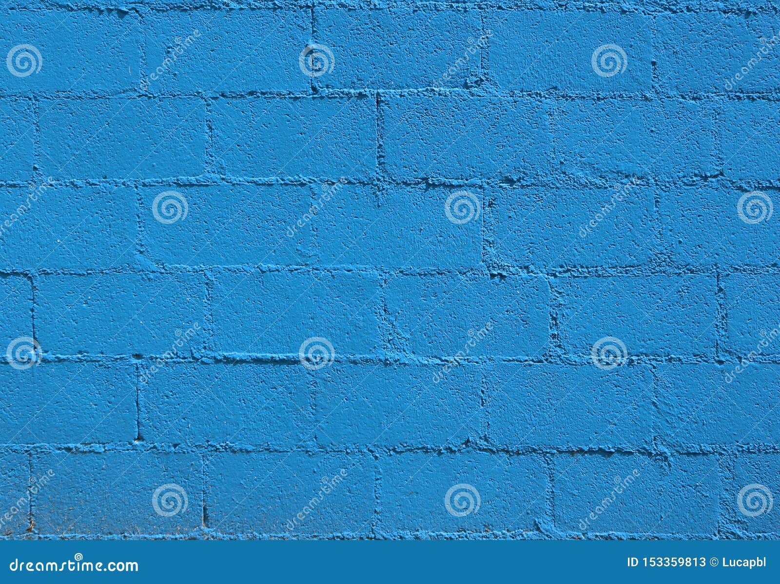 Bright Blue Rough Cinder Block Wall. Background and Texture Stock Image ...
