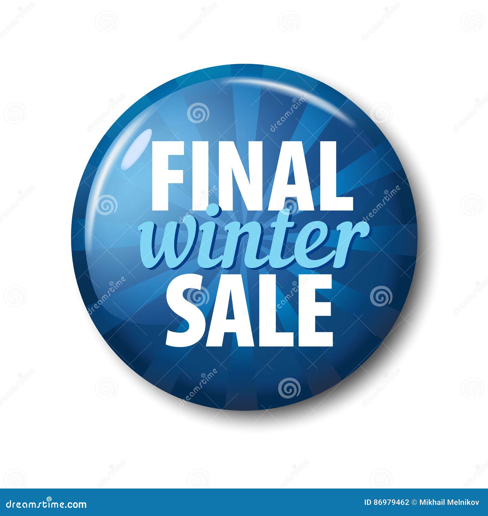 Bright Blue Round Button with Words `Final Winter Sale` Stock Vector ...