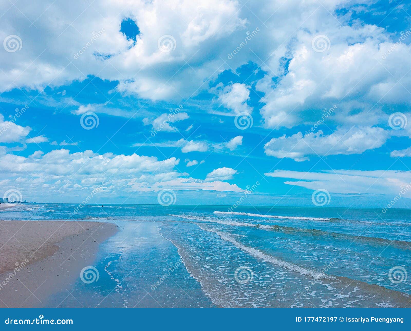 Bright blue sea stock image. Image of blue, beach, bright - 177472197