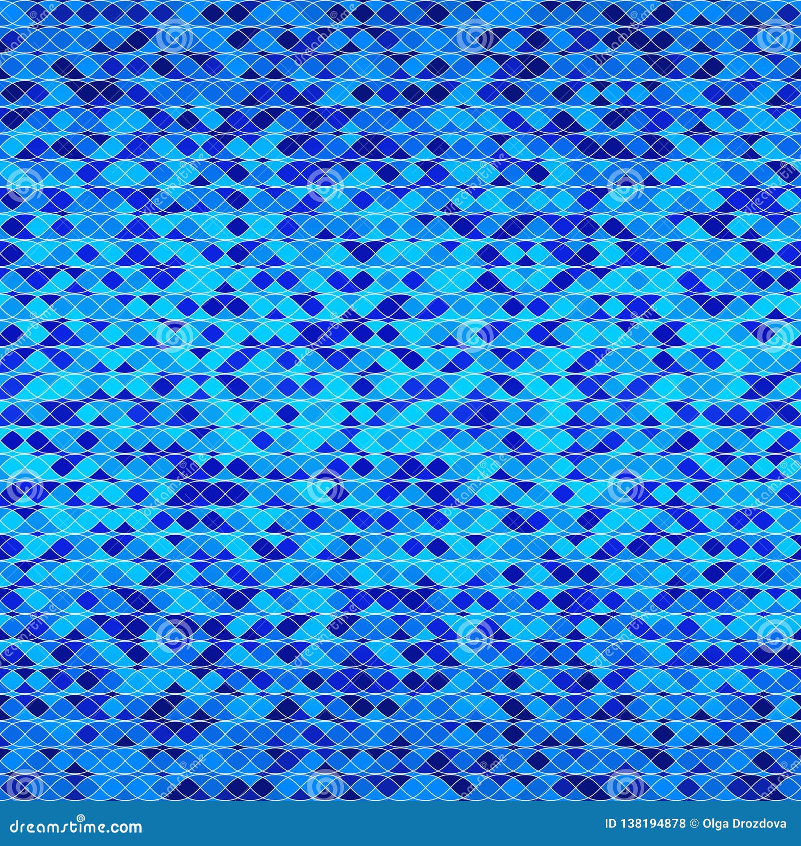 Bright Blue Shimmering Seamless Mosaic Pattern Stock Illustration ...