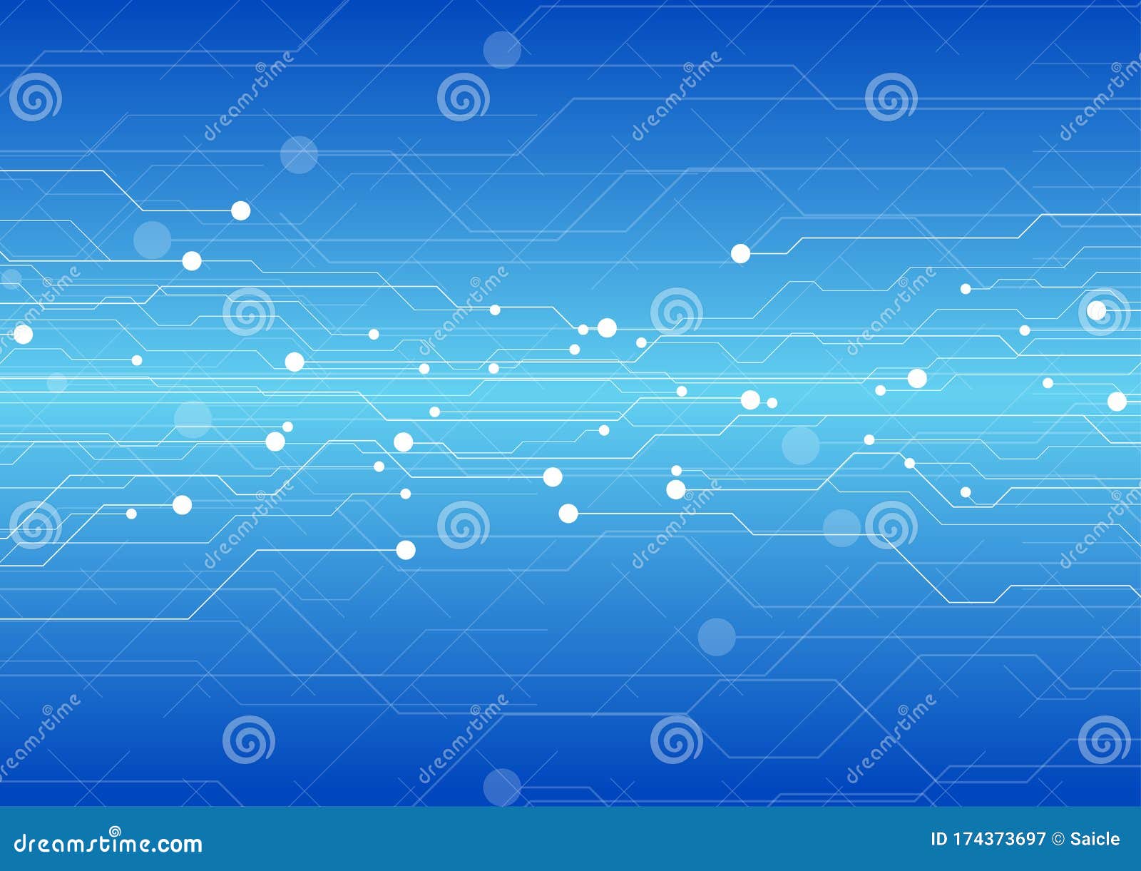 Bright Blue Shiny Circuit Board Chip Background Stock Vector ...